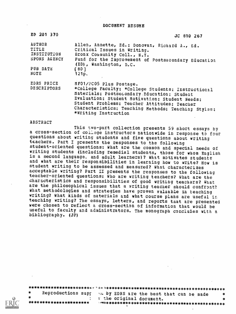 Critical Issues in Writing PDF | PDF | Schema (Psychology ...