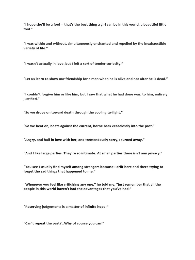 The Great Gatsby - Prediction Activity | PDF | Art