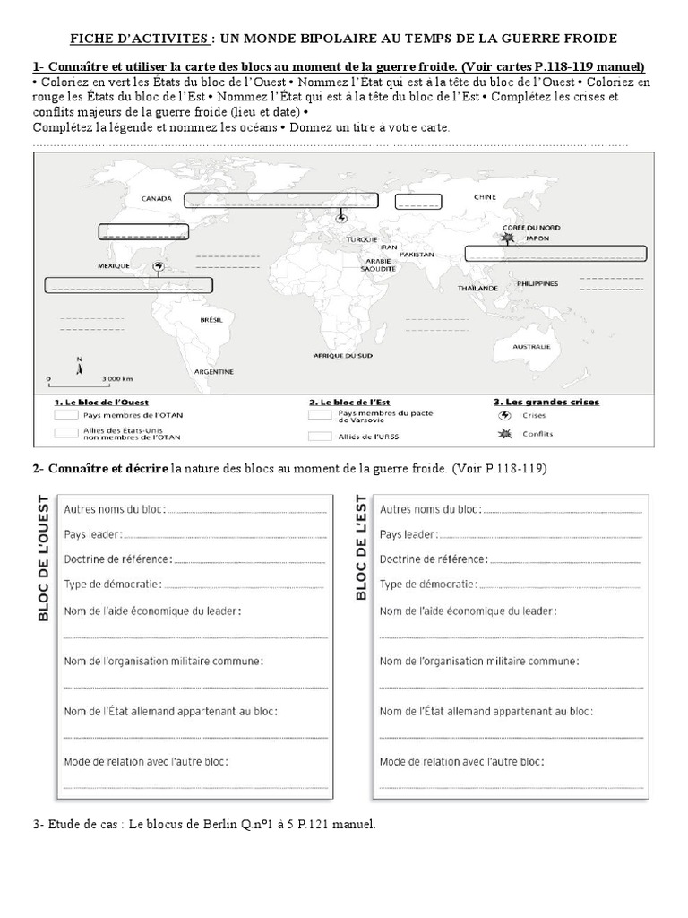 Fiche Activité Guerre Froide | PDF | Voyages