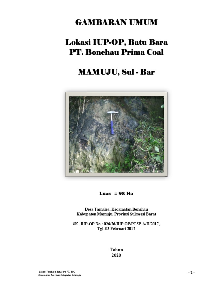 GAMBARAN-UMUM Lokasi IUP BATUBARA Mamuju PT-BPC Komplit IUP PDF | PDF