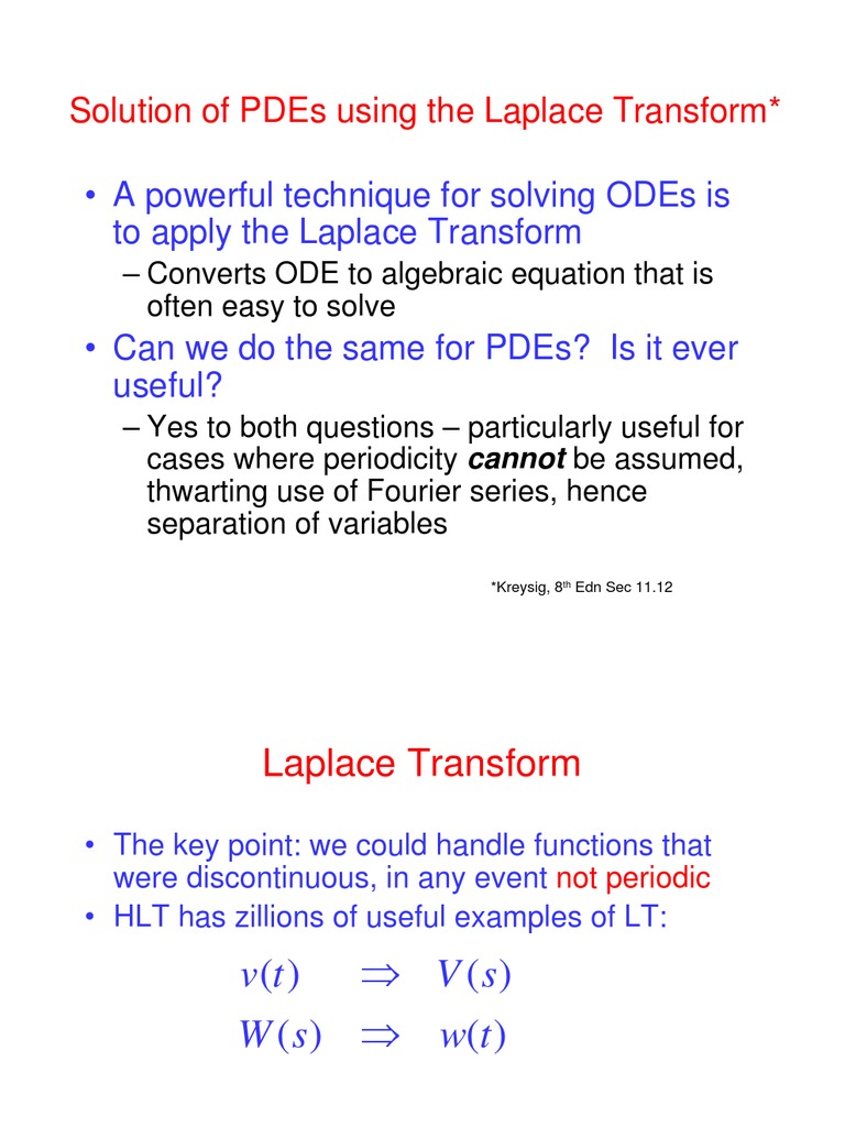 Solving PDEs with Laplace Transform | PDF | Partial Differential ...