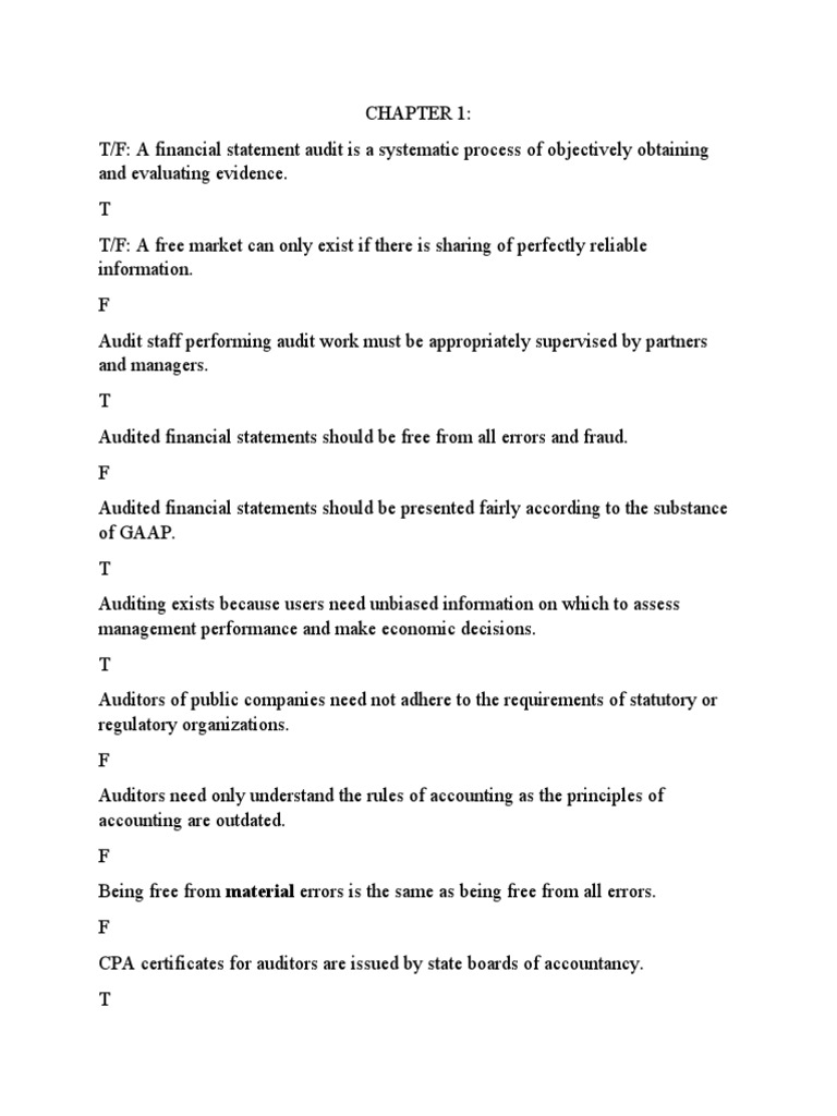 Chapter 1 | PDF | Financial Audit | Audit