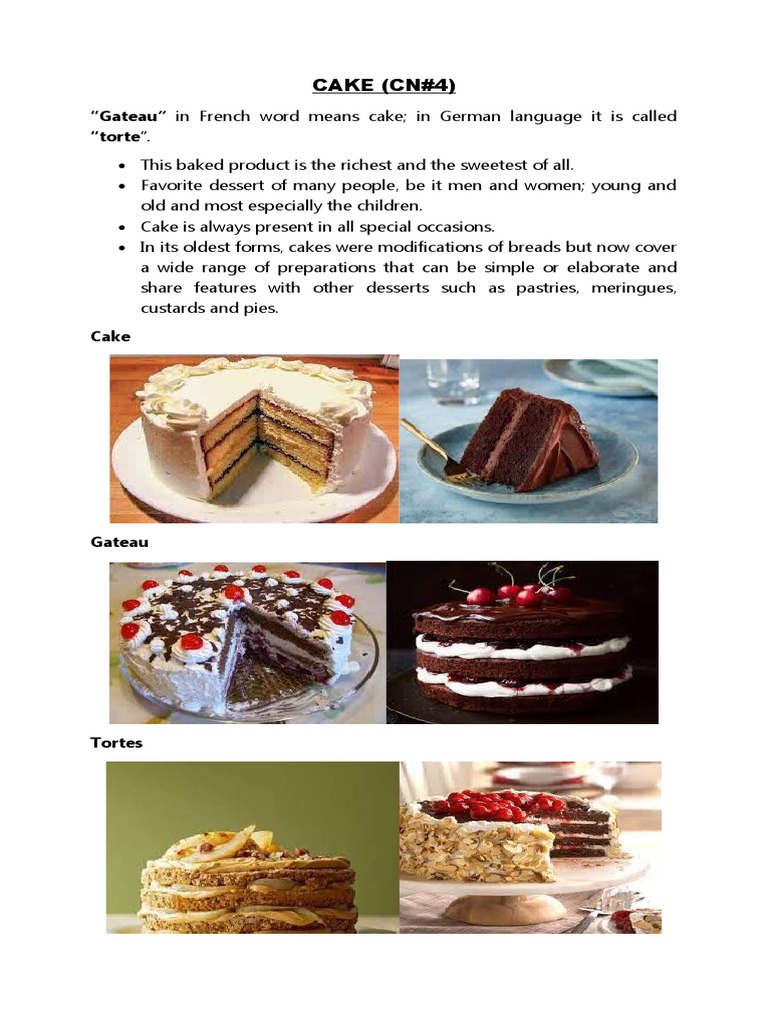 CN 4 Cakes | PDF | Cakes | Foods