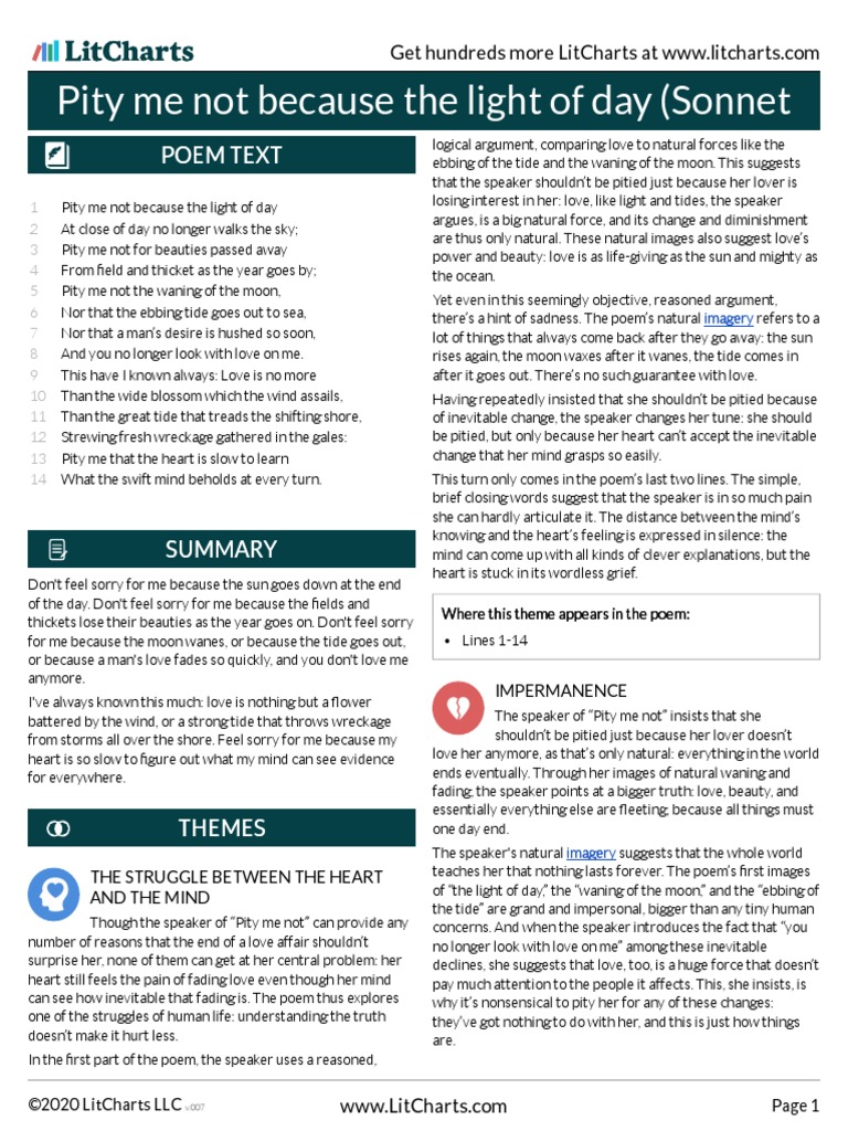 LitCharts Sonnet 29 PDF | Download Free PDF | Moon | Metre (Poetry)
