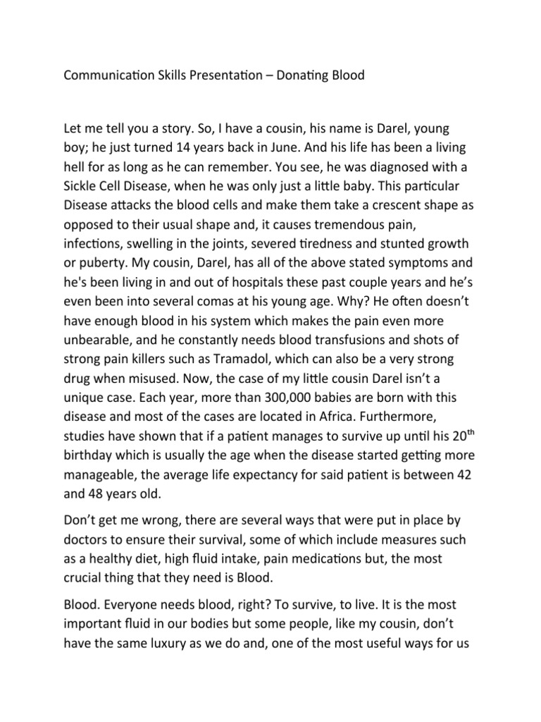 Communication Skills Presentation | PDF | Blood Donation | Clinical ...