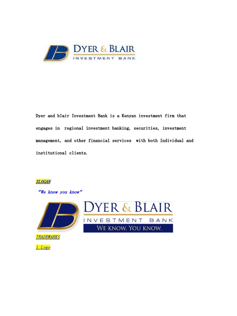 Dyer and Blair Investment Bank | PDF