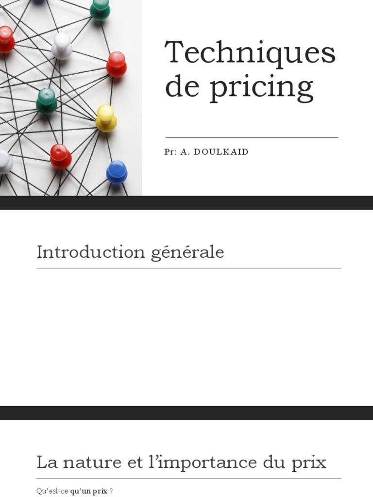 Supportdecours - Techniques - Pricing | PDF | Prix | Profit (Économie)
