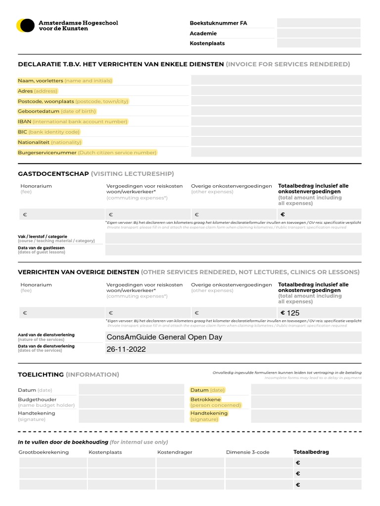 Gastformulier (IB 47) General Open Day | PDF