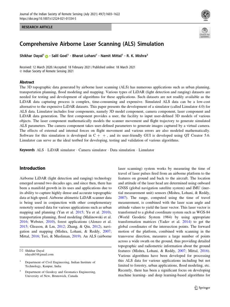 Comprehensive ALS Simulation Software Generates Realistic LiDAR Data ...