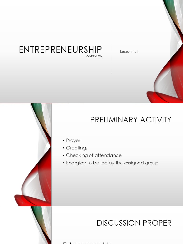 Lesson 1 1 Overview Pdf Entrepreneurship Economies