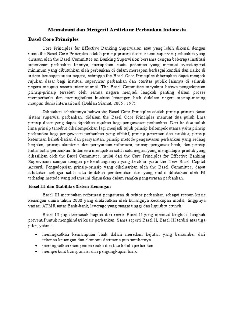 Memahami Dan Mengerti Arsitektur Perbankan Indonesia Basel Core ...