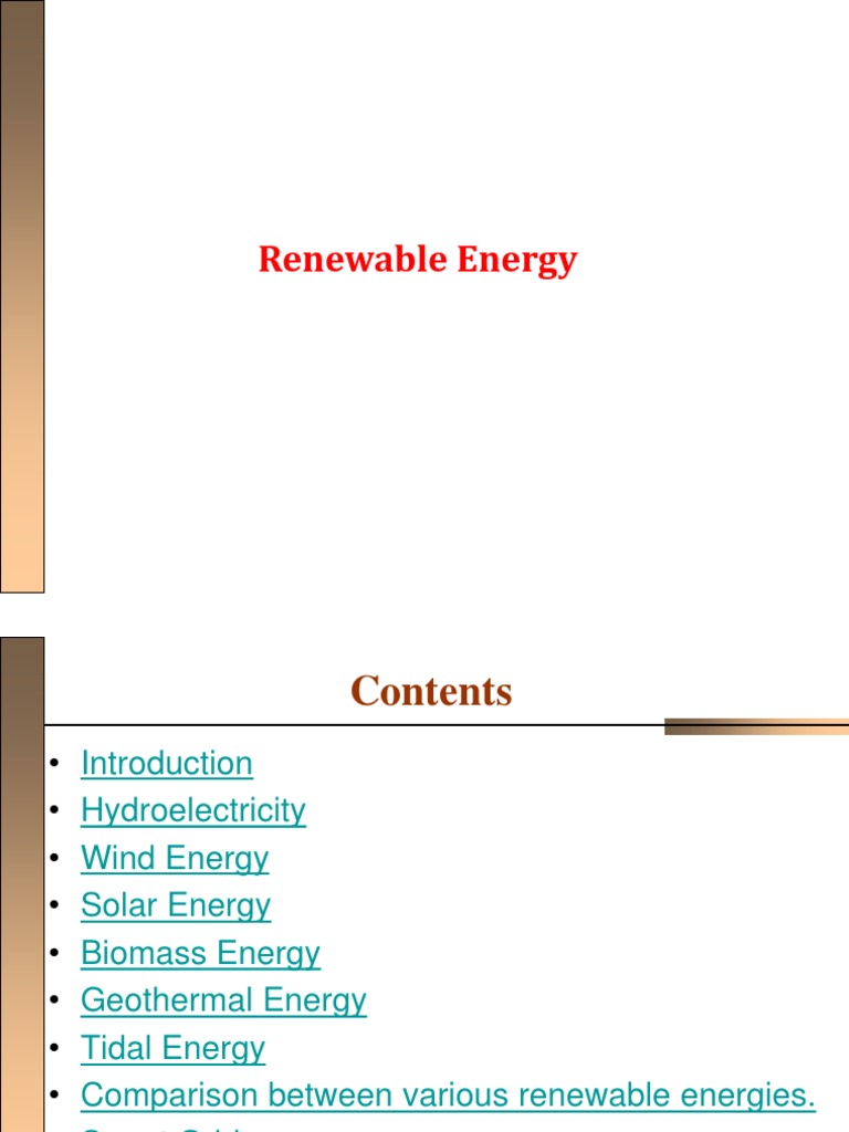 Various Renewable Energy Resources - Weeks 3 - 4 | PDF | Smart Grid ...