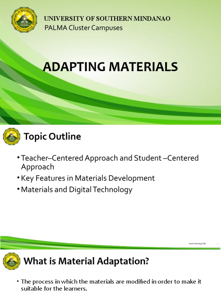 Adapting Materials | PDF | Educational Technology | Learning