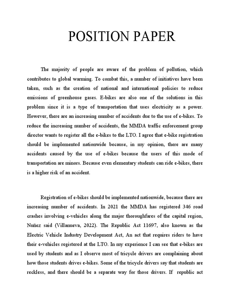 Position Paper | PDF | Economies