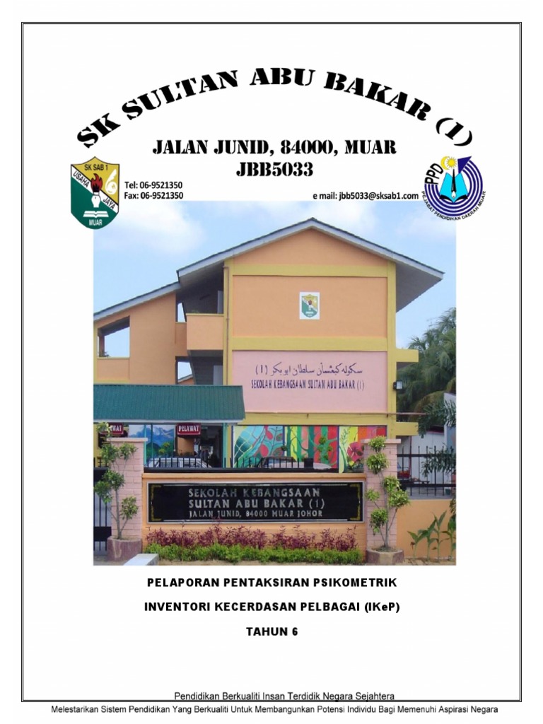 SK Sab 1 Laporan Psikometrik Tahun 6 2020 | PDF