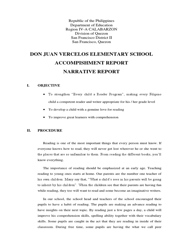 Accomplishment Report in Reading 2018-2019 | PDF | Reading Comprehension | Learning Methods