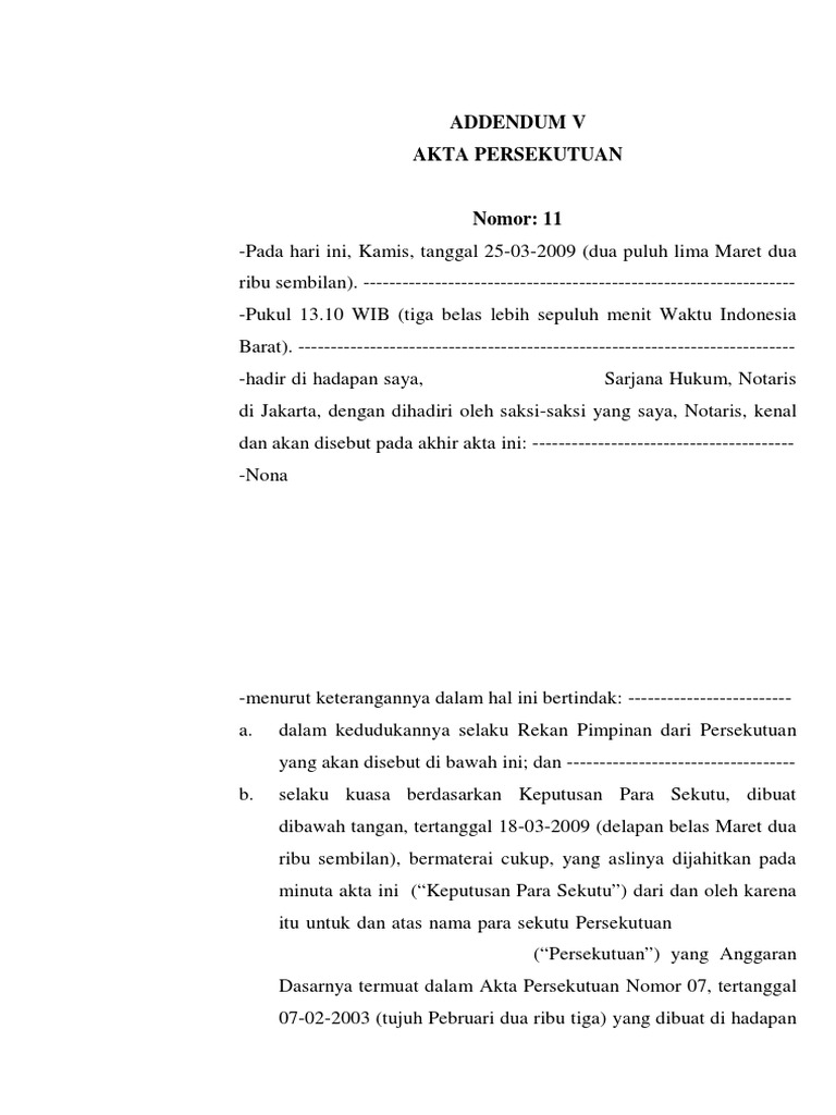 Addendum Persekutuan | PDF