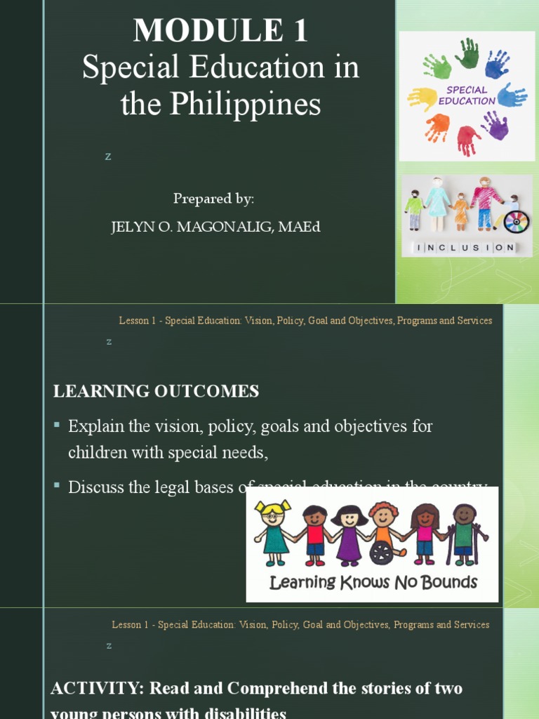 MODULE 1 LESSON 1.activity | PDF | Special Education | Deafness