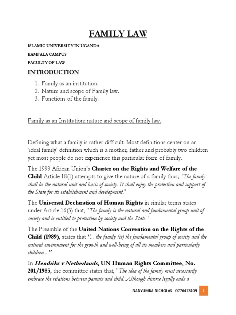Family Law Notes | PDF | Annulment | Family