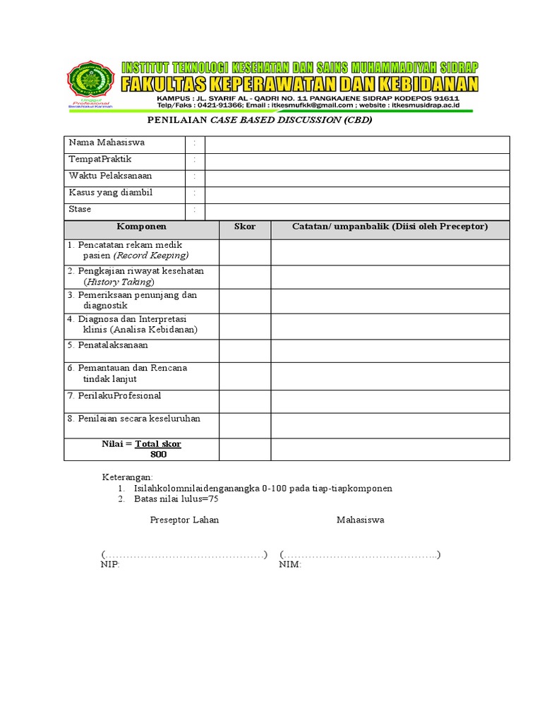 PENILAIAN CASE BASED DISCUSSION (CBD) | PDF