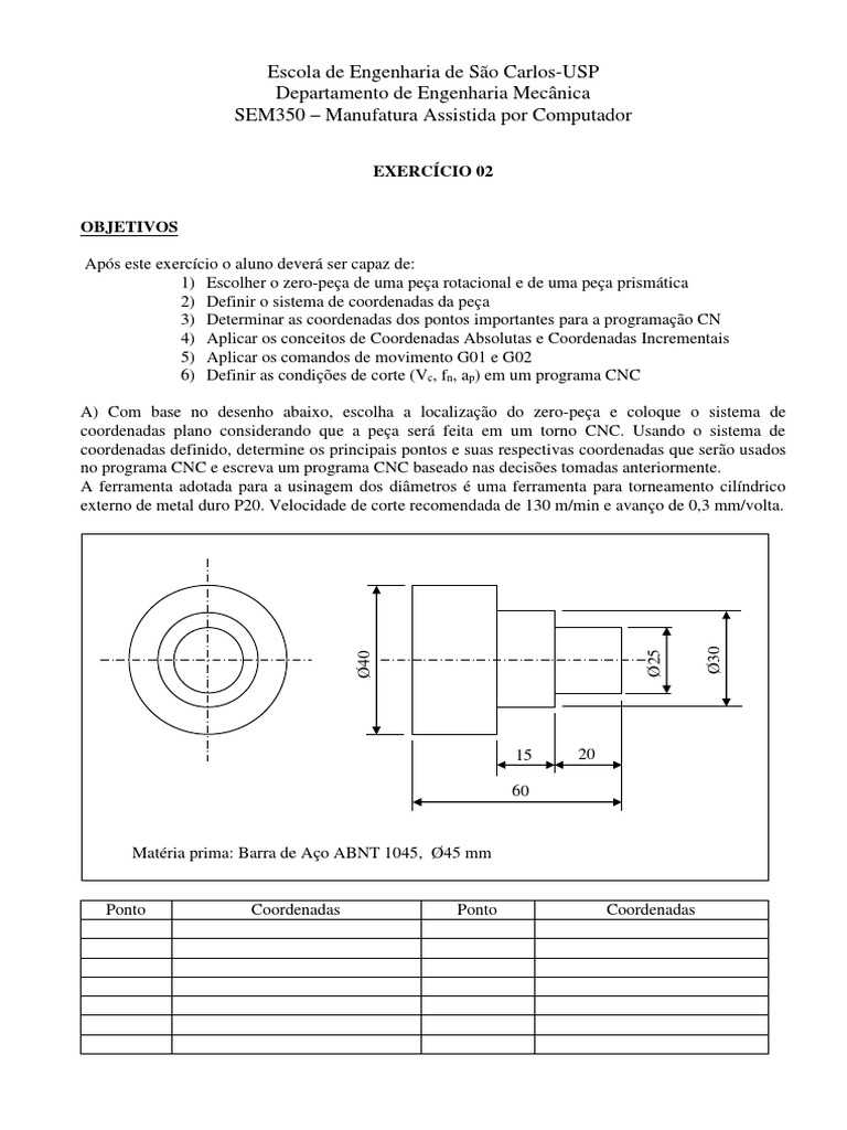 Exercício 2 CNC | PDF | Máquinas | Ciências Físicas