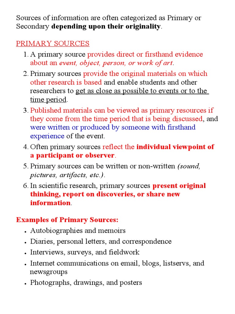 Iii Primary and Secondary Sources-1 | PDF | Primary Sources | Science