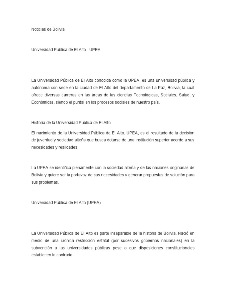 Upea | PDF | Bolivia | Ingeniería