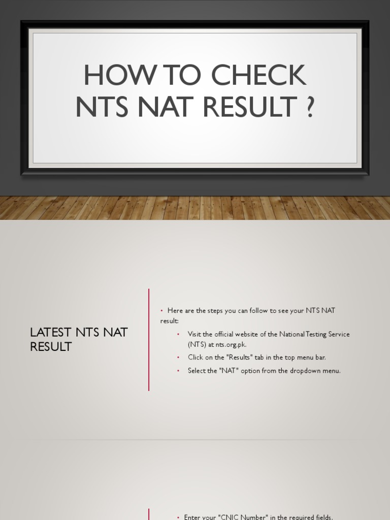 Check Your NTS NAT Result Online | PDF