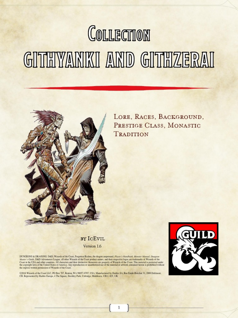 Githyanki and Githzerai Lore Races and Classes (5e) | PDF | Wizards Of ...