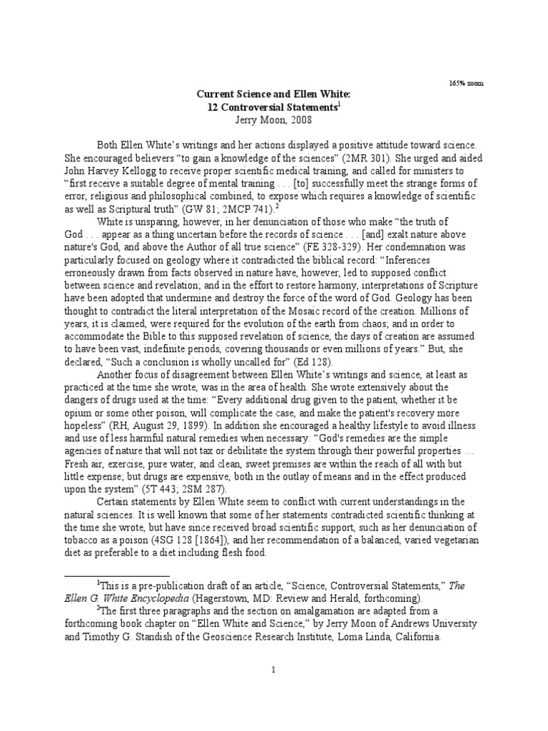 10 EGW and Science, 2008-04-04 | PDF | Revelation | Leprosy