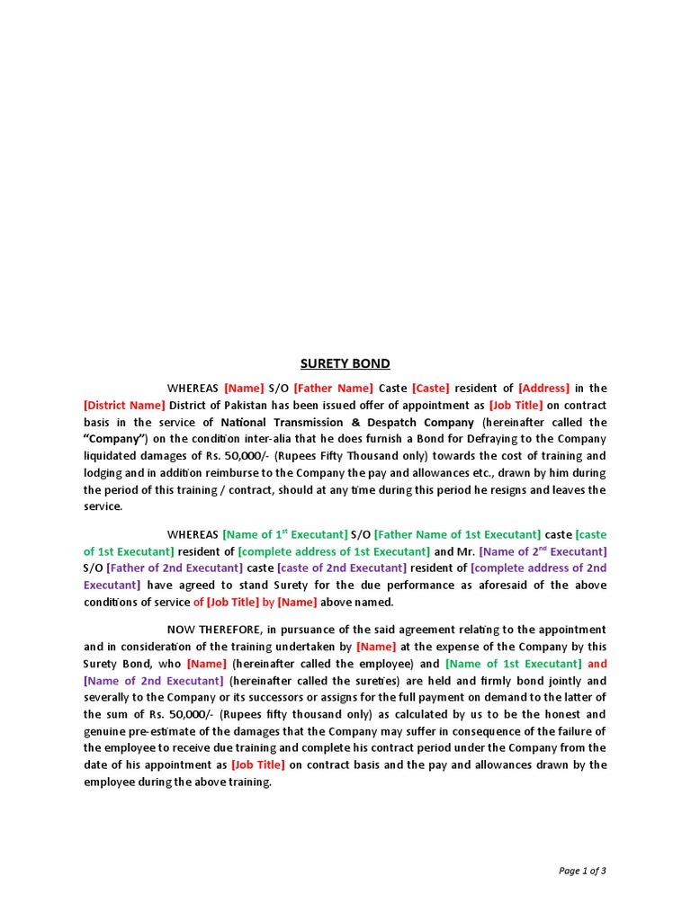 Surety Bond v3 | PDF | Surety | Damages