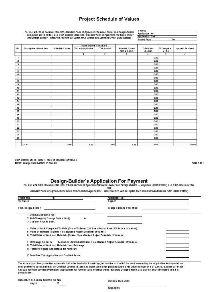 Schedule of Values Template 14 | PDF | Business