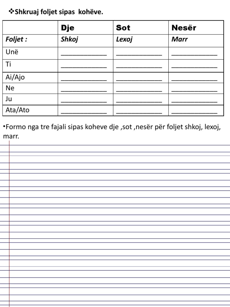 Ushtrime Per Foljen Klasa | PDF