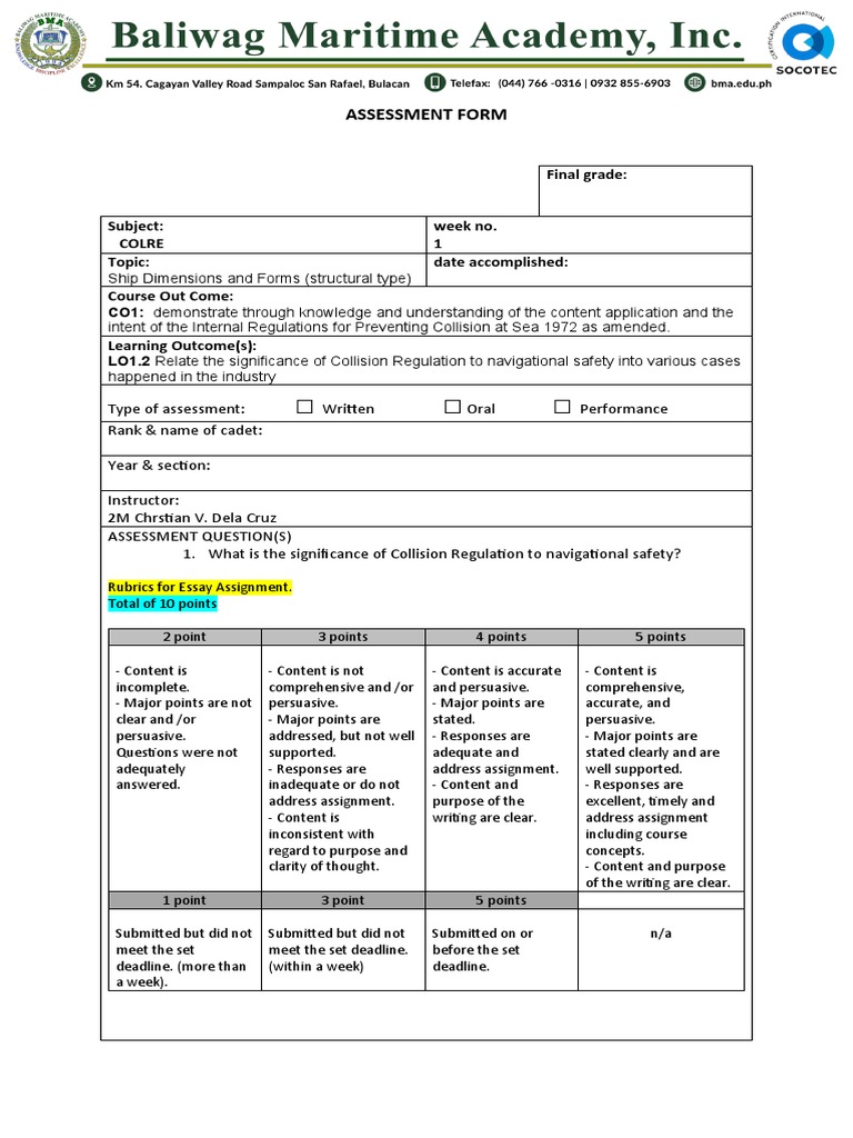 Colreg Quiz 1 | PDF | Cognition | Learning