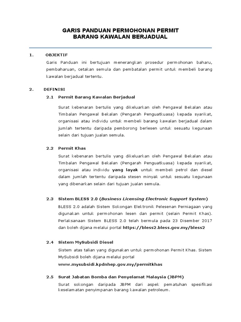 Garis Panduan Permit BKB | PDF