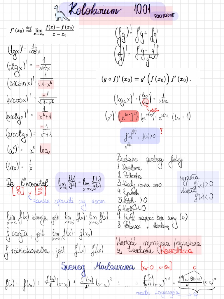 Pochodne Notatki | PDF