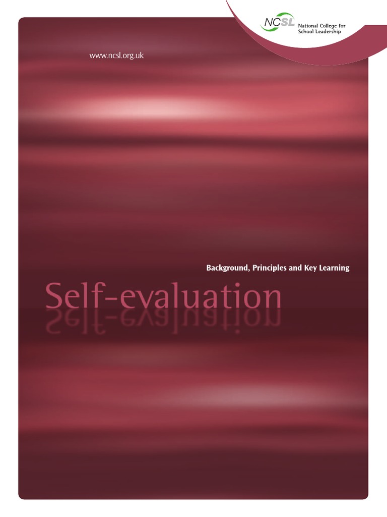 Self Evaluation Background Principles Key Learning | PDF | Educational ...