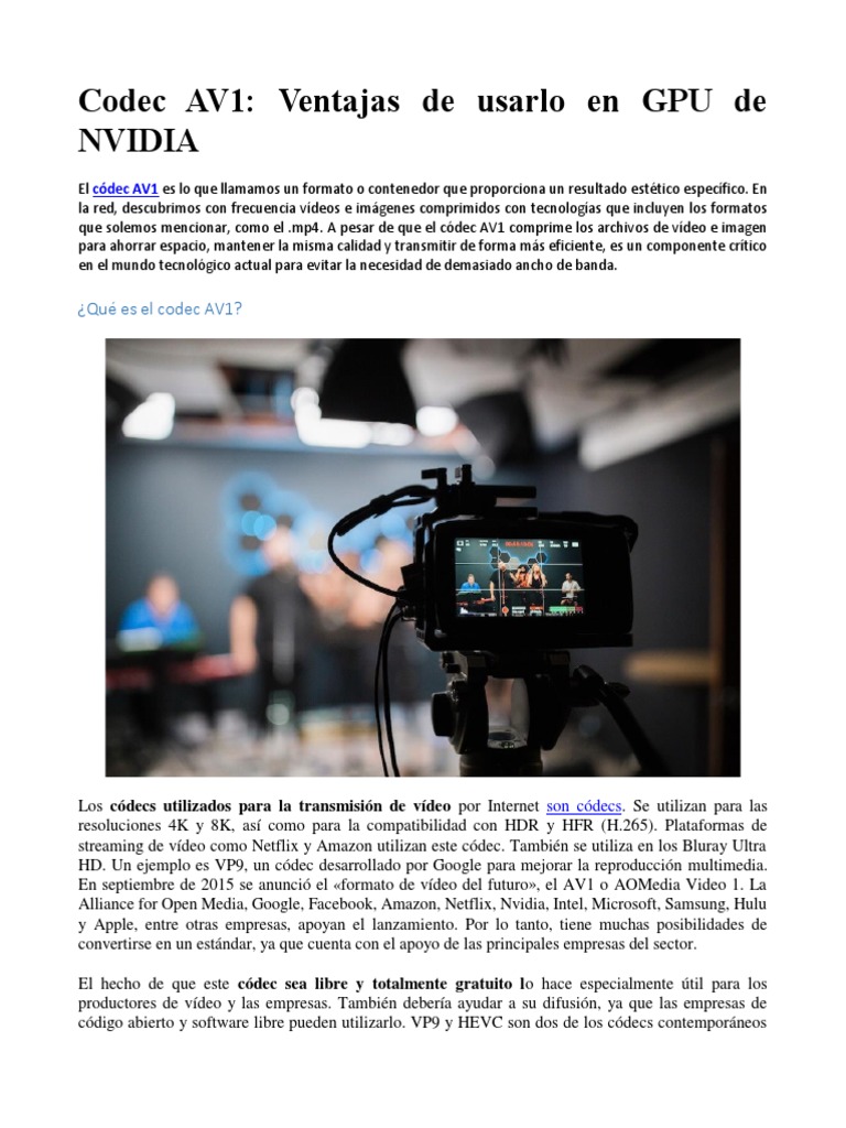 Codec AV1 2022 | PDF | Códec | Compresión de datos