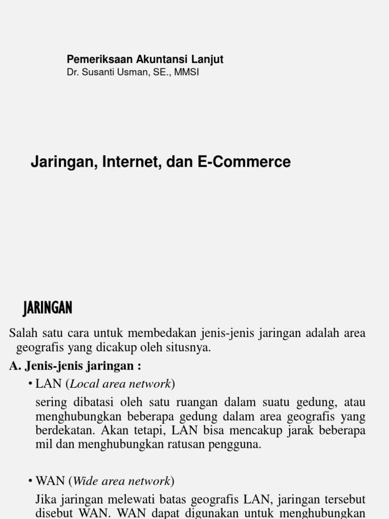 Materi 5, Jaringan, Internet, dan E-Commerce | PDF