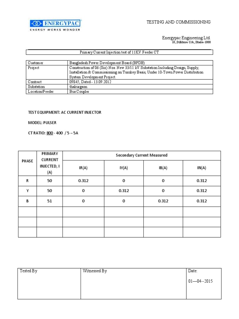 Primary Injection CT Bus Coupler | PDF