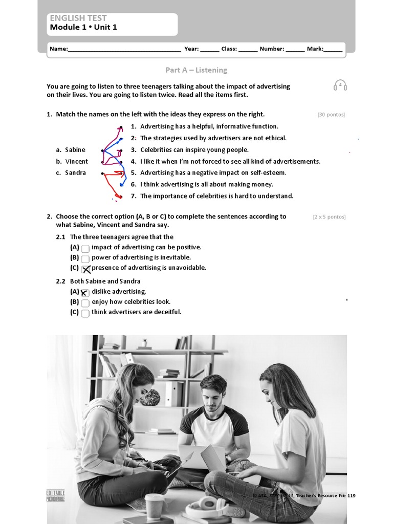 Módulo 1 Teste 1 Test Step Up Pdf Advertising Cosmetics