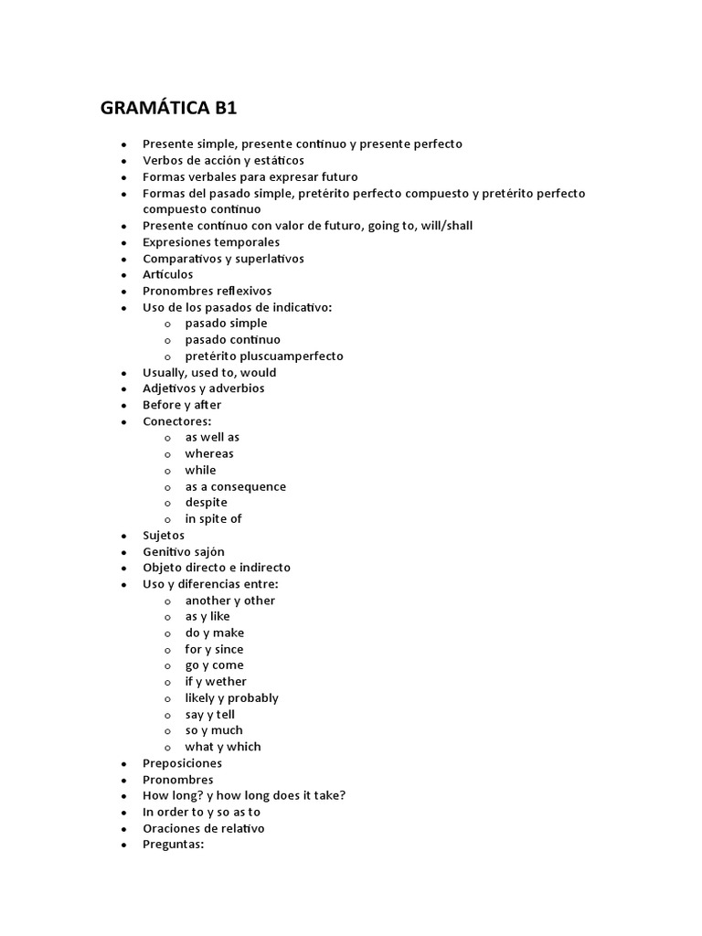 Gramática B1 | PDF