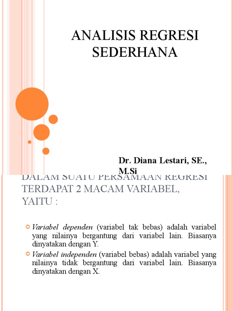 Analisis Regresi Sederhana dan Contoh | PDF
