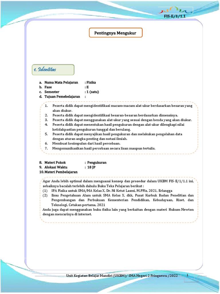 5. Contoh UKBM | PDF