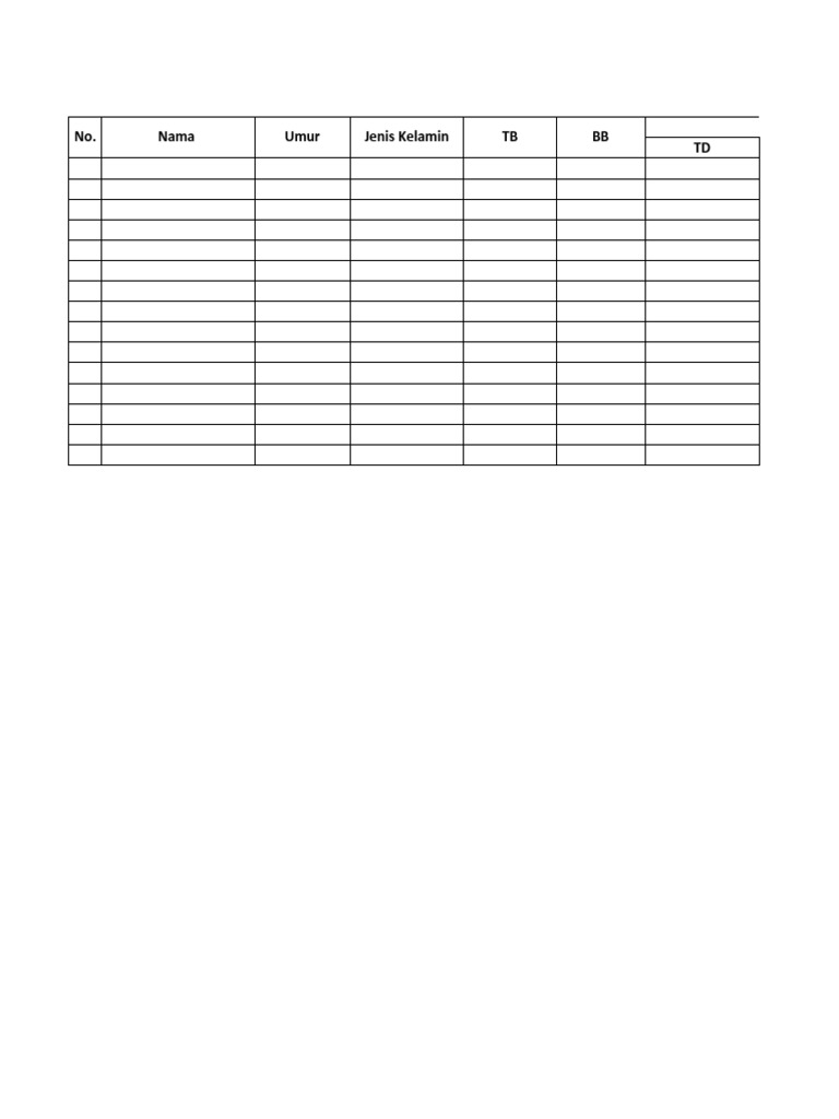 Form Posyandu Lansia | PDF