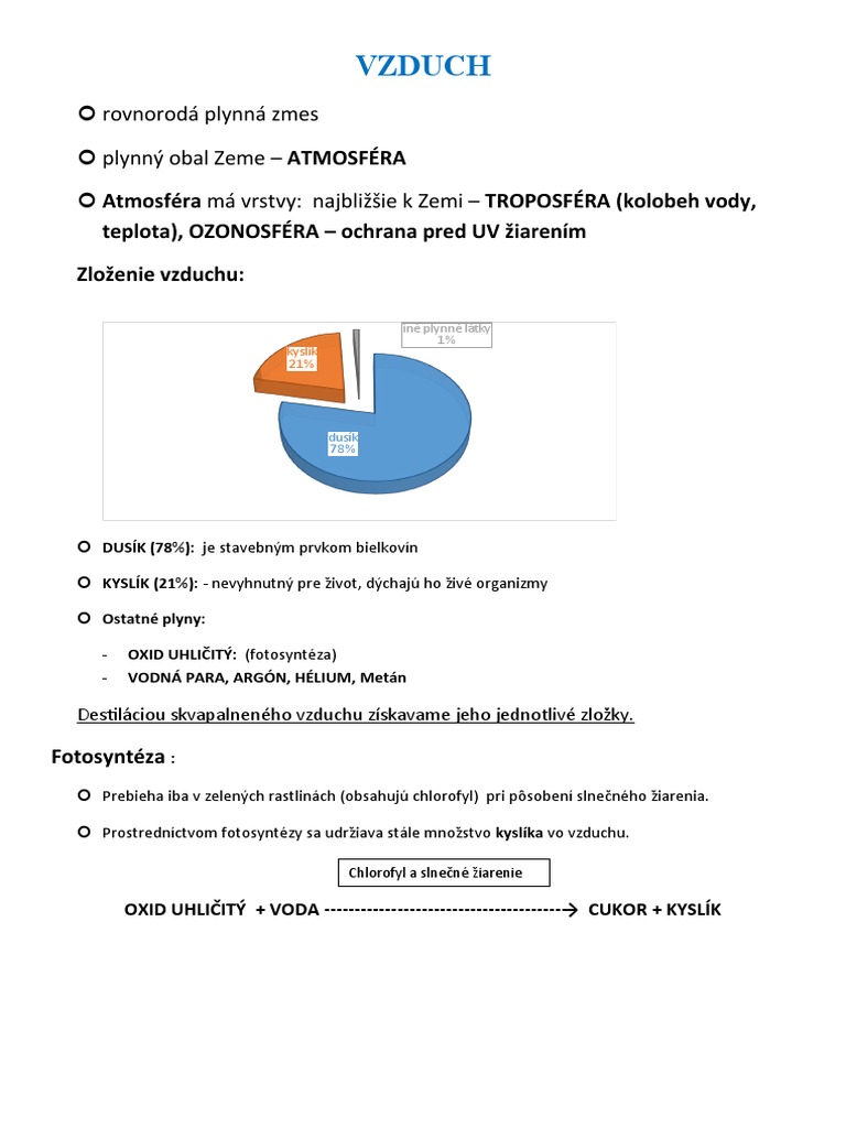 Poznámky Z Učiva o Vzduchu | PDF