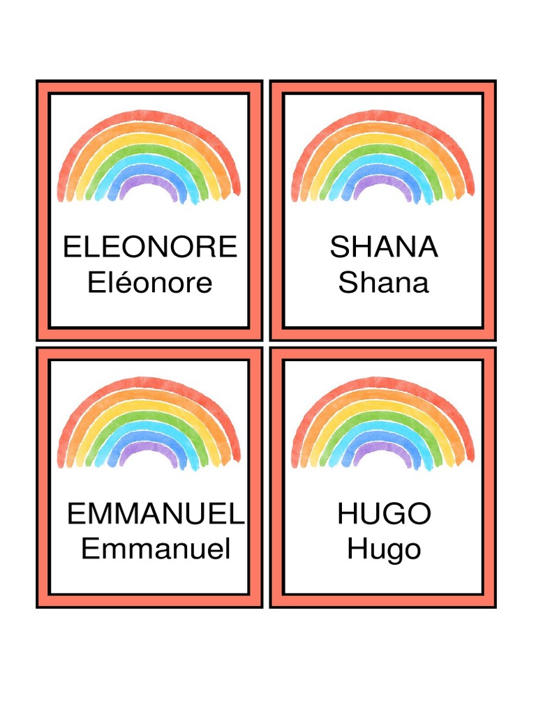 Etiquettes Prenoms Presence Maternelle Modifiable A Imprimer | PDF