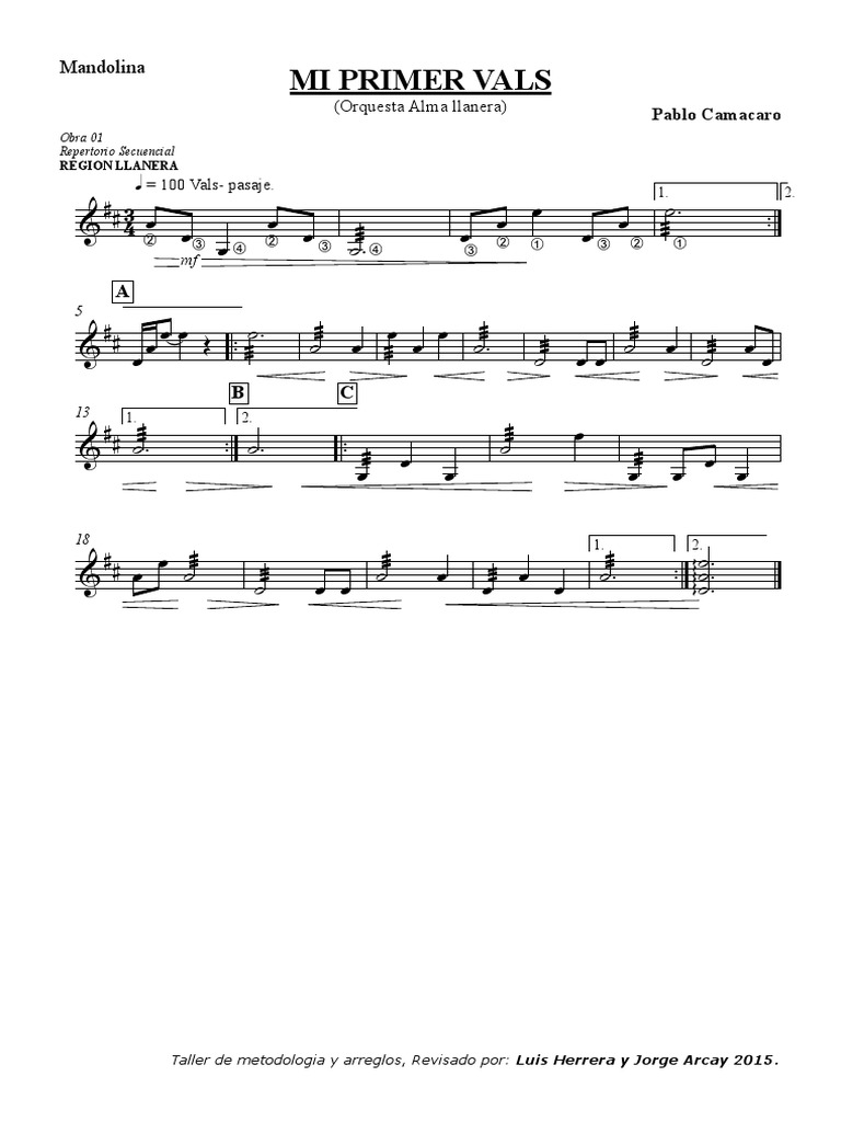 MI PRIMER VALS Mandolina | PDF