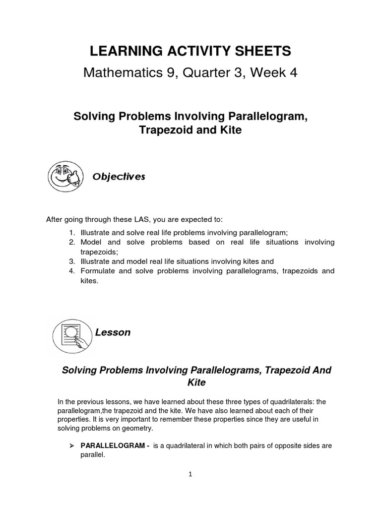 LAS - Math9 - Q3 - Wk4 - Solving Problems Involving Parallelogram ...