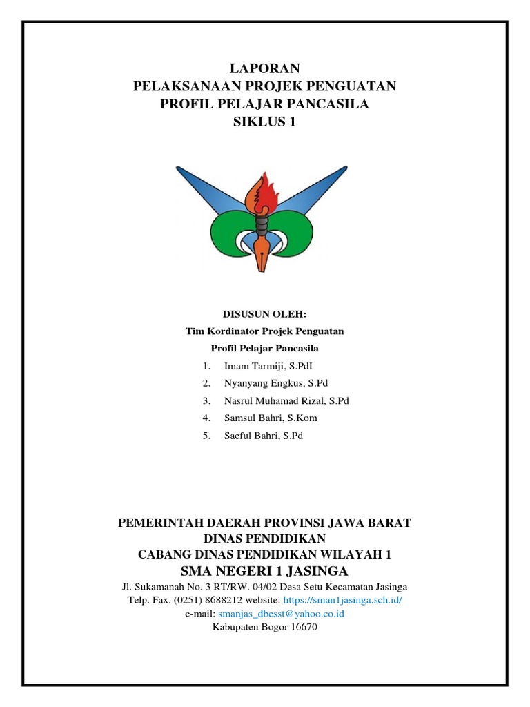 Laporan Pelaksanaan Projek Penguatan Profil Pelajar Pancasila Siklus 1 ...